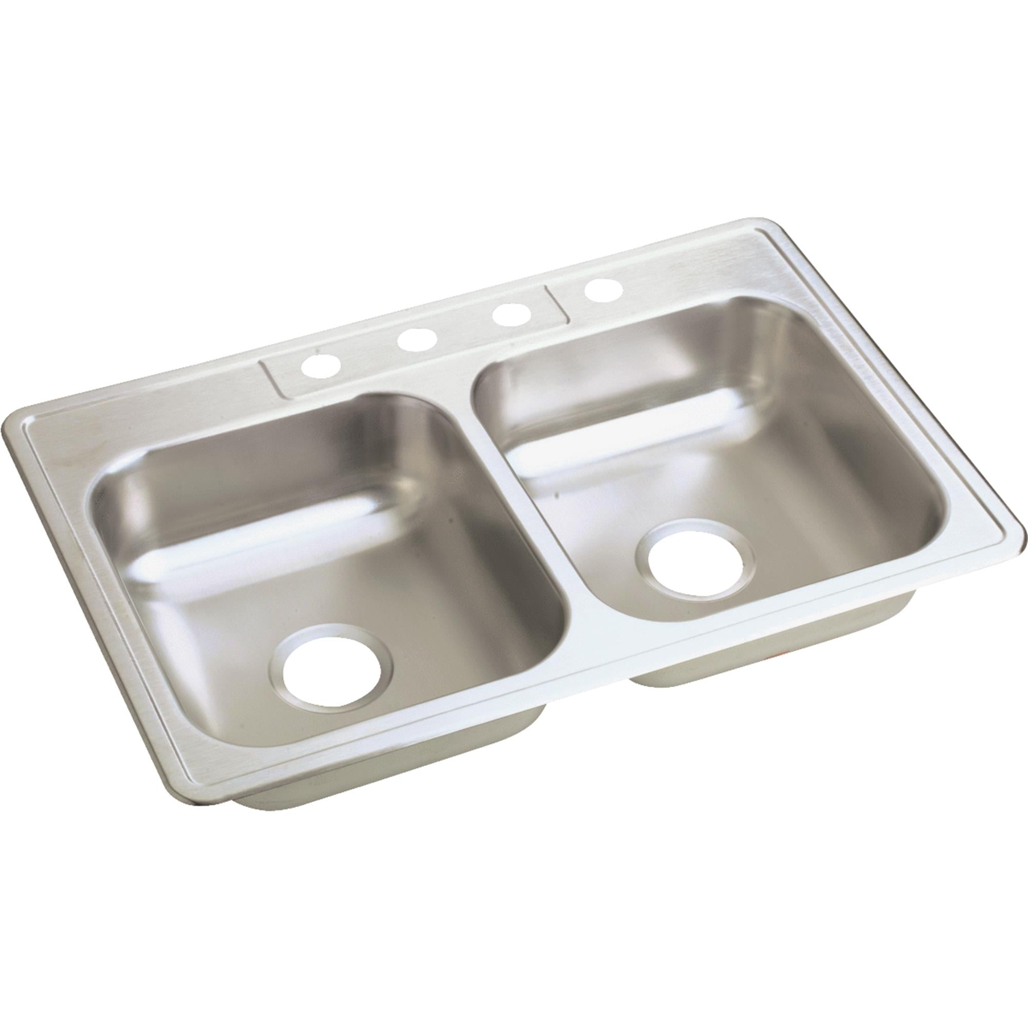 Elkay Double Bowl Sink 6" Deep Stainless Steel — Residential Use ...