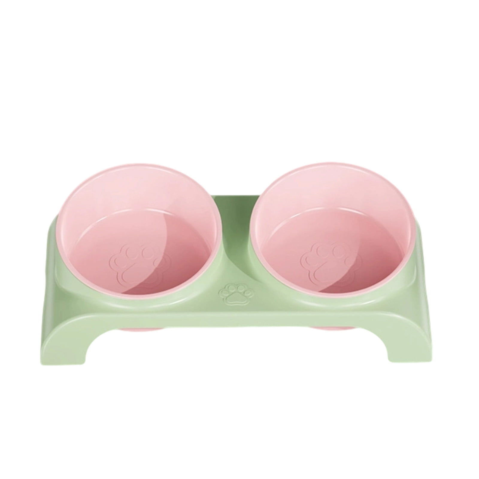 Double-Bowl Slanted Pet Bowl for Dogs and Cats, Elevated Food and Water ...