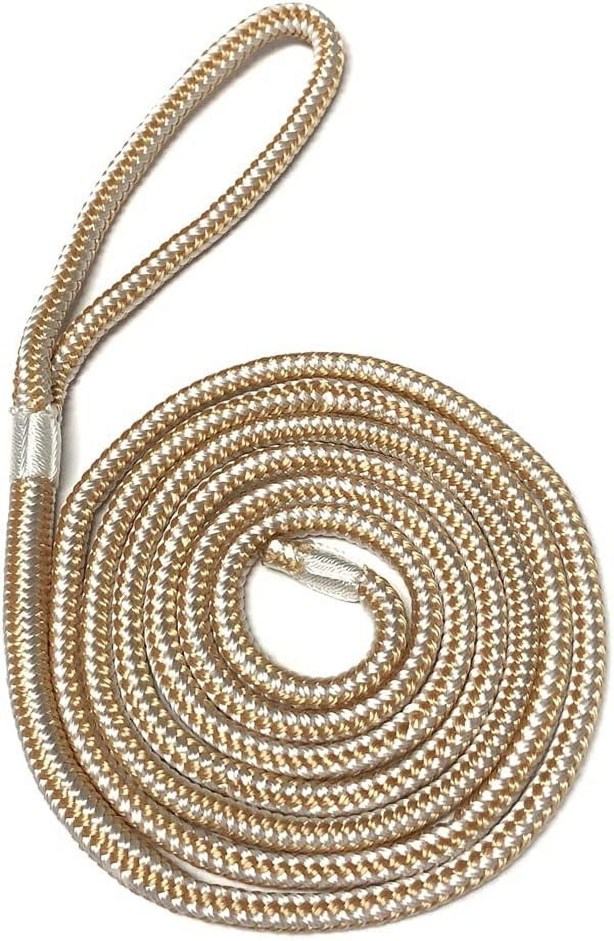 Double Braid Gold/White Boat Dock Line (3/4" x 25') - Walmart.com