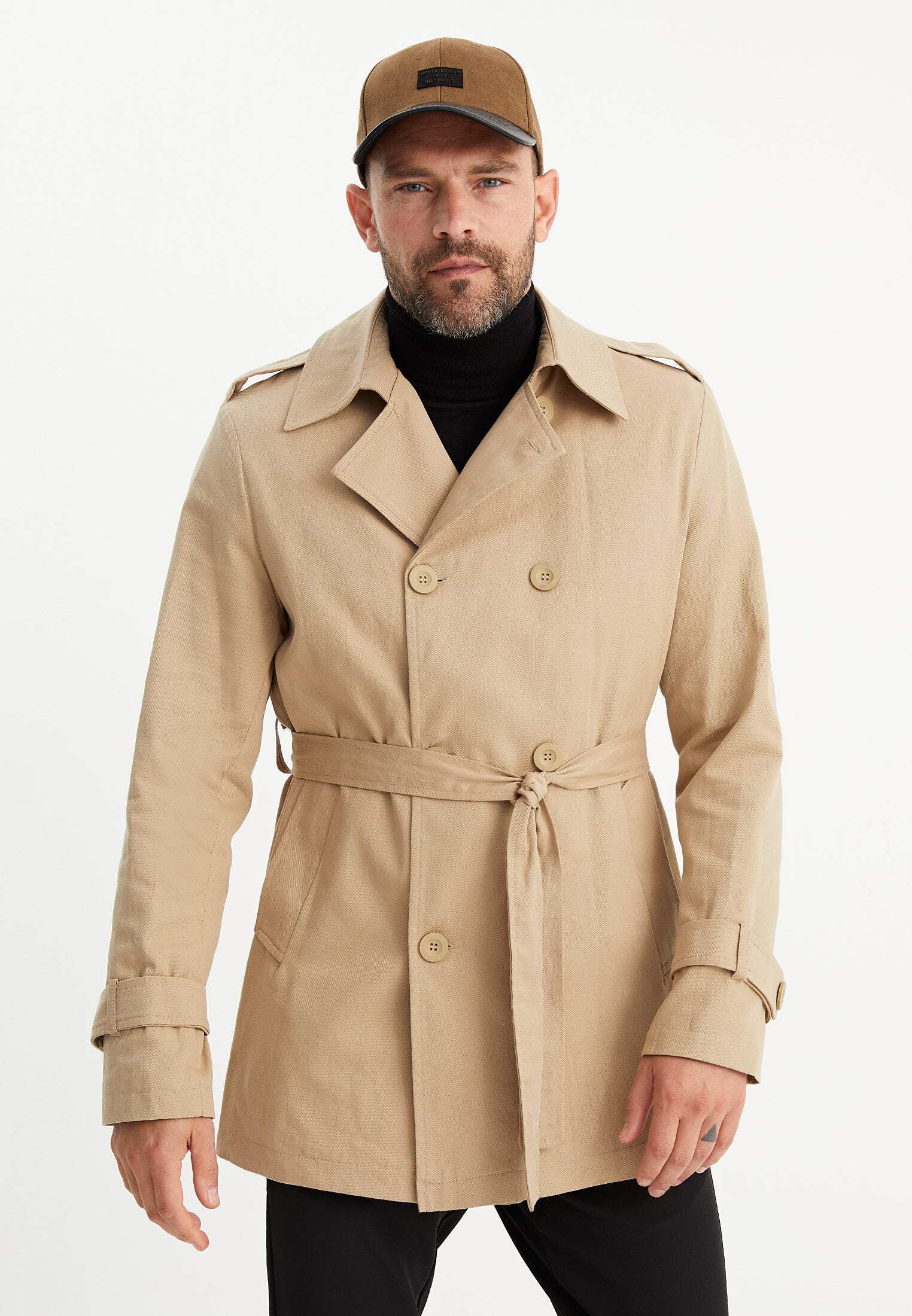 Double-Breasted Trench Coat - Walmart.com