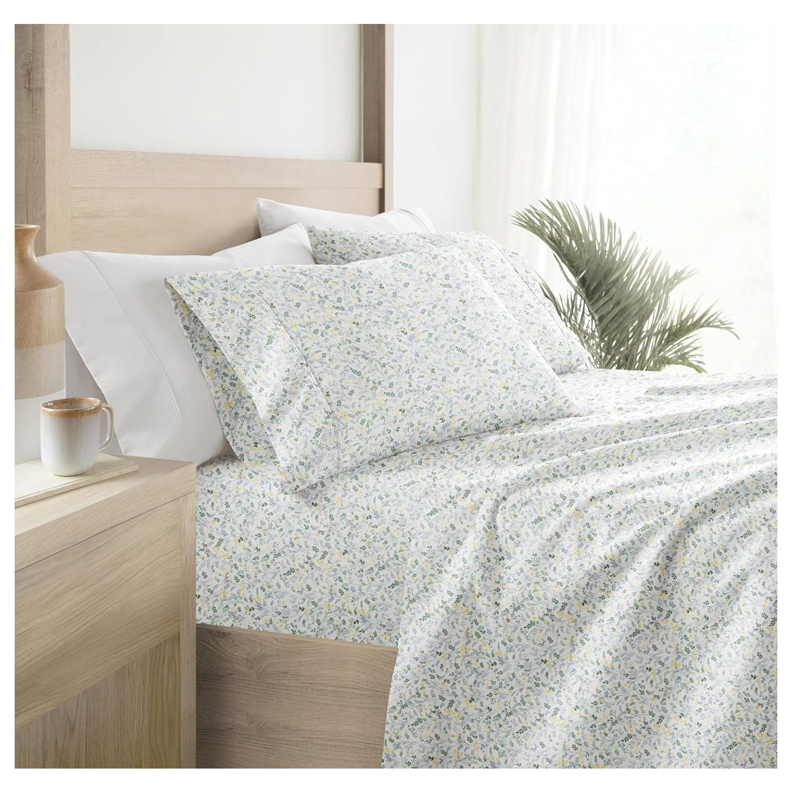 Double-Brushed Patterned Microfiber Queen Sheet Set 4 Piece – Oeko-TEX ...