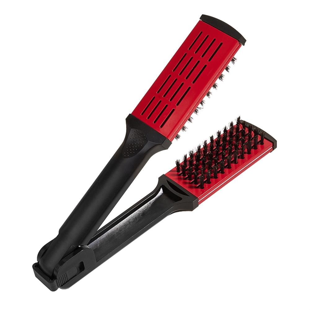 Double Brushes Comb Women Hairdressing Straightener V Shape Multifunctional Hairbrush Hair DIY ...
