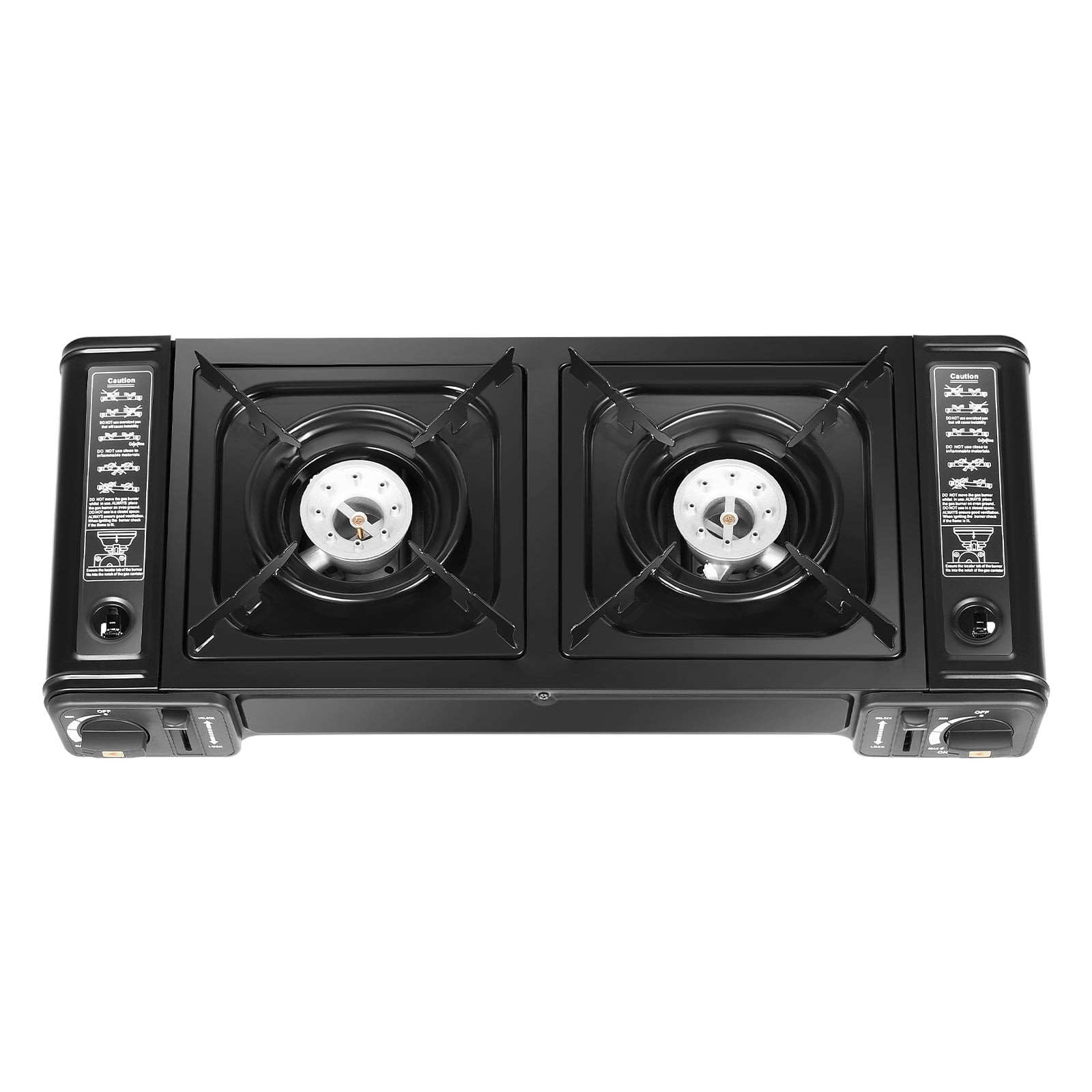 Double Burner Butane Stove, Butane Camping Stove Kit with Baking Pan ...