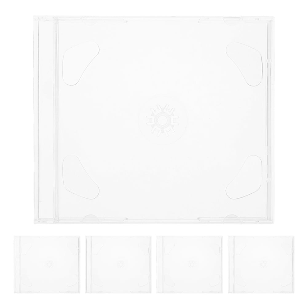 Set of 5 Clear DVD and CD Organizers, Compact Disc Storage Cases, Sleek ...