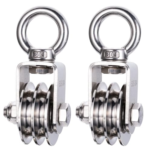 Double Cable Pulley Block Heavy Duty Stainless Steel, Bearing Inside ...