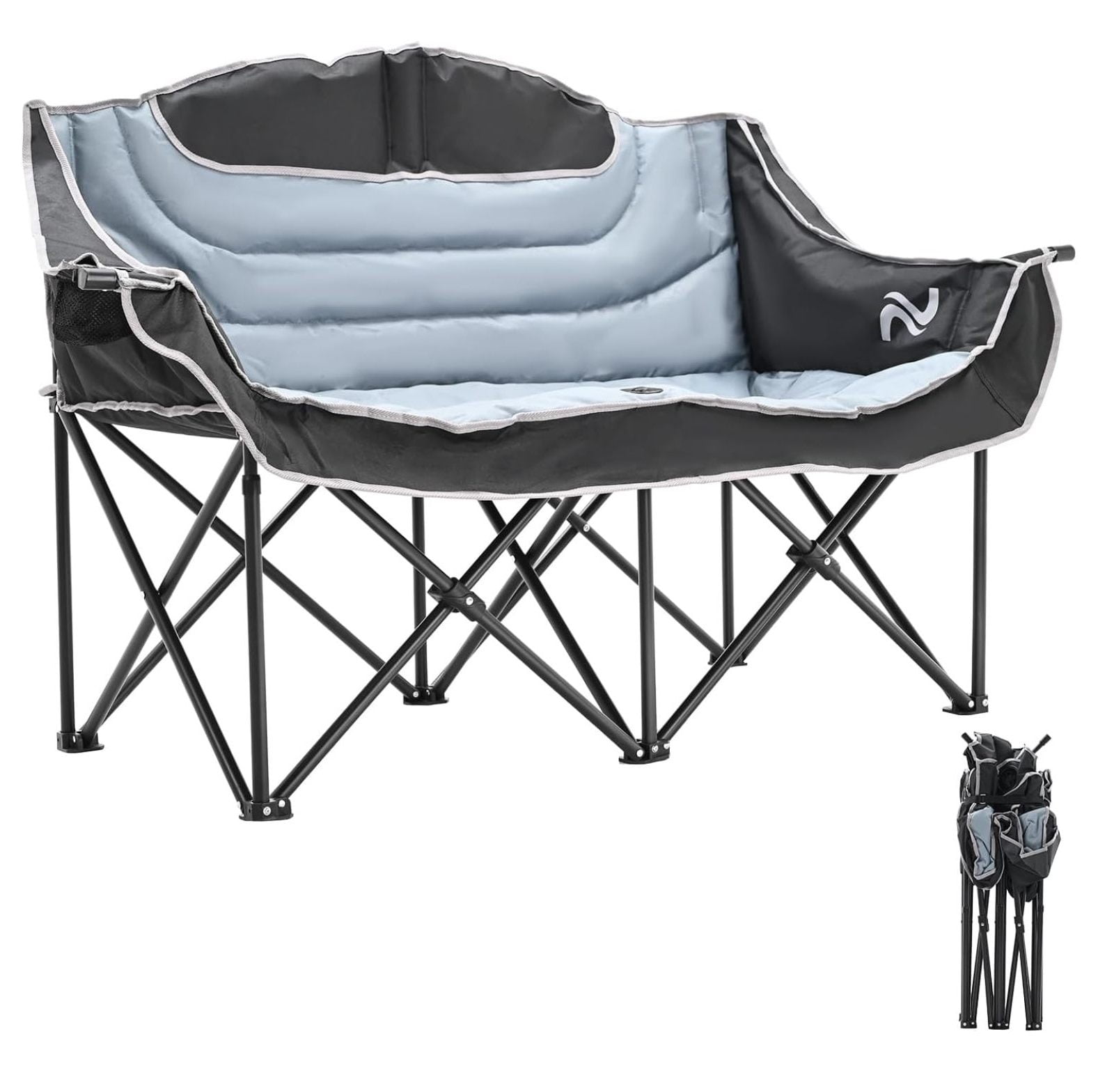 Double Camping Chair, Folding Camping Loveseat Duo Chair for Adults ...