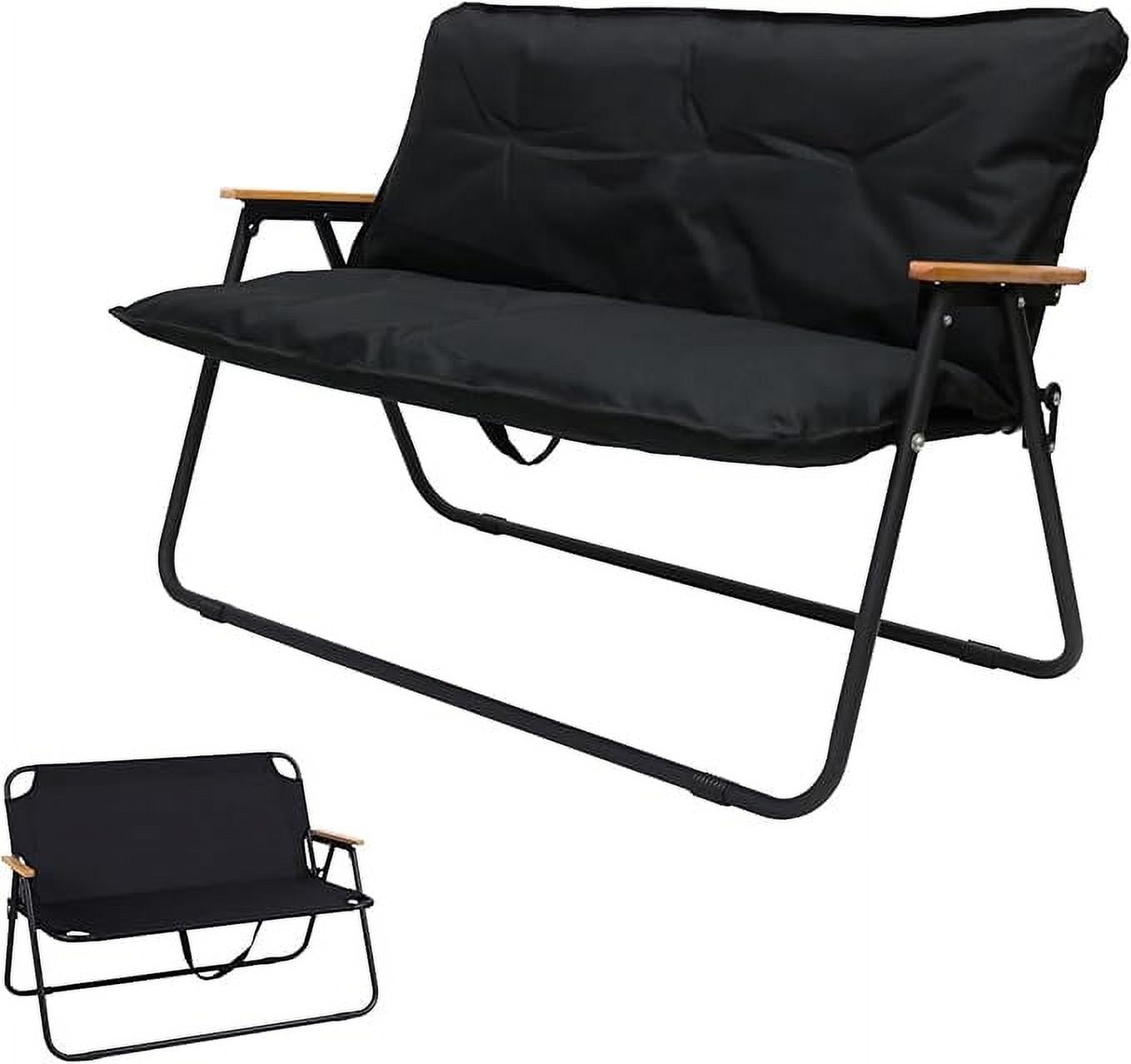 Double Camping Chair Loveseat Heavy Duty Folding Double Seat Beach ...