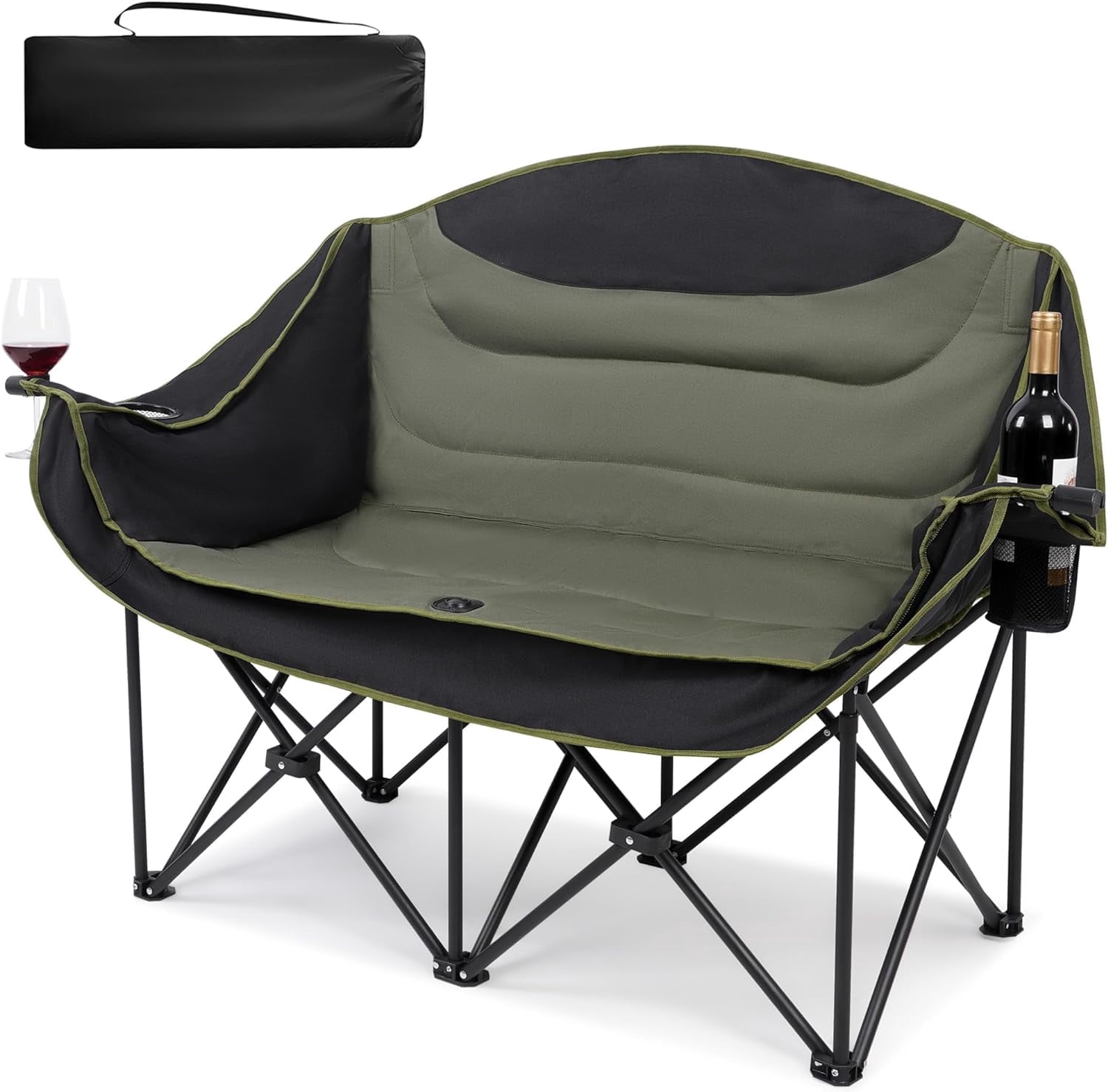 Double Camping Chair - Oversized Two Person Camp Chair with 650 lb ...