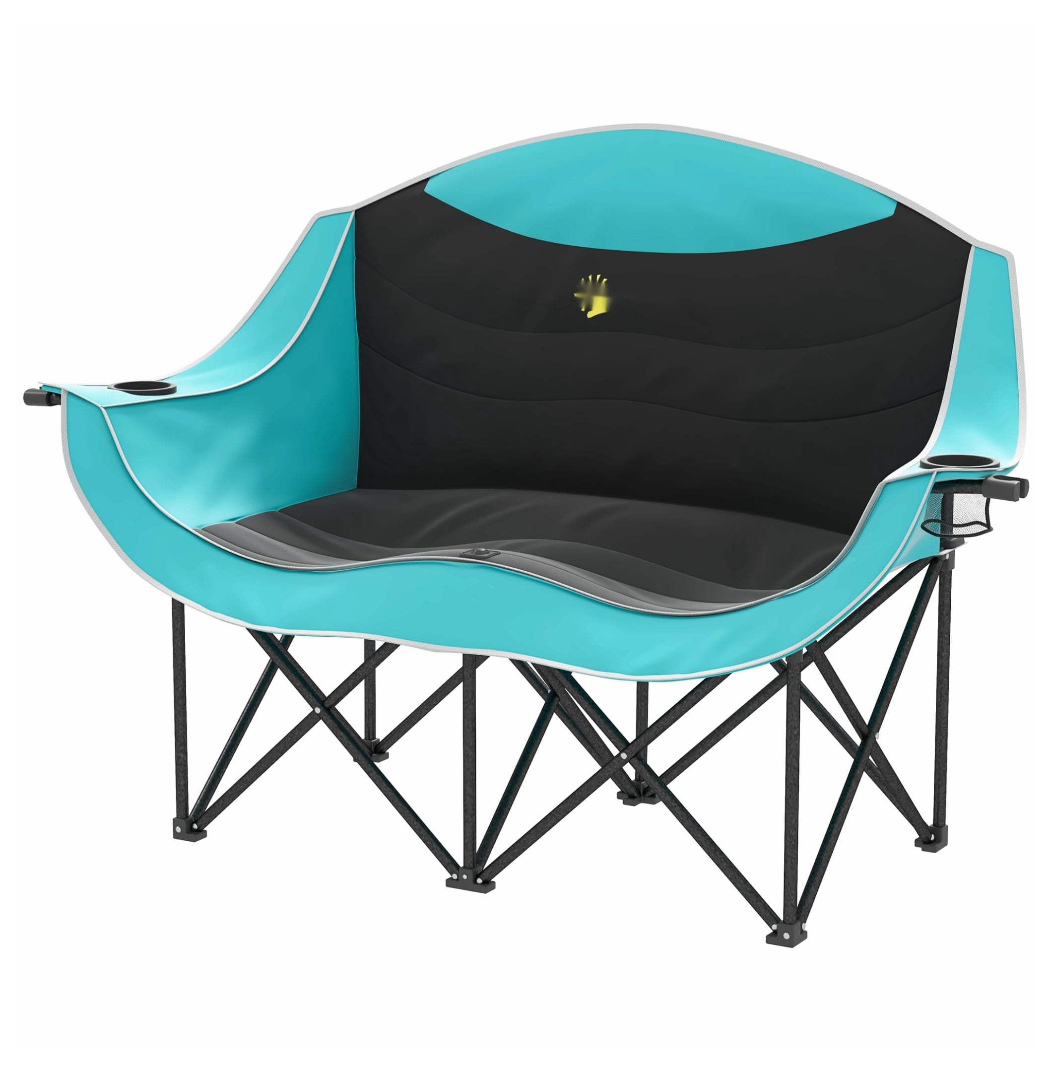 Double Camping Chair Padded Folding Chair for 2 Adults, Outdoor ...