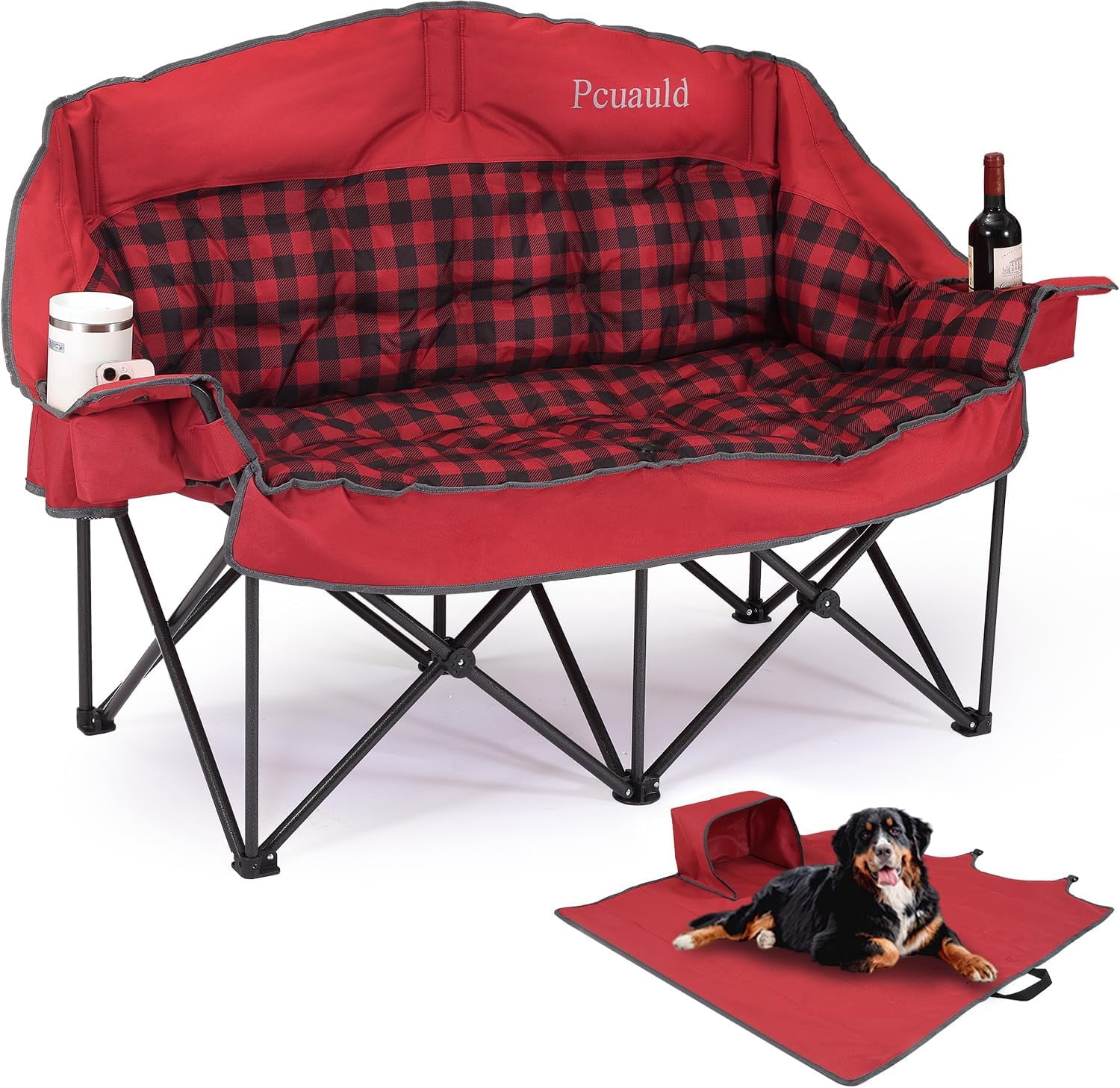 Double Camping Chair Padded Loveseat Camping Couch Oversized Person ...