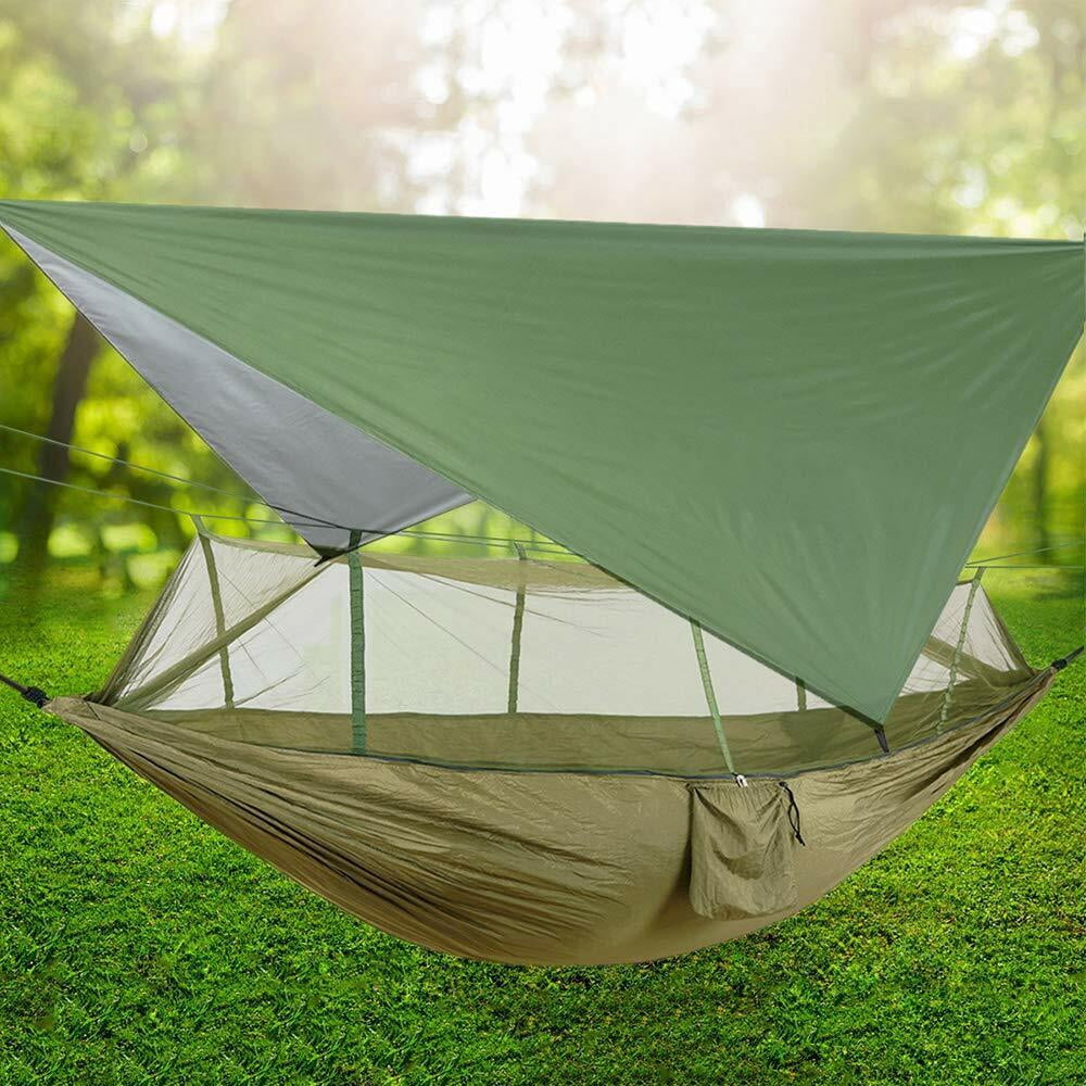 Double Camping Hammock Tent Tarp Shelter Cover w/Mosquito Net Chair Bed ...