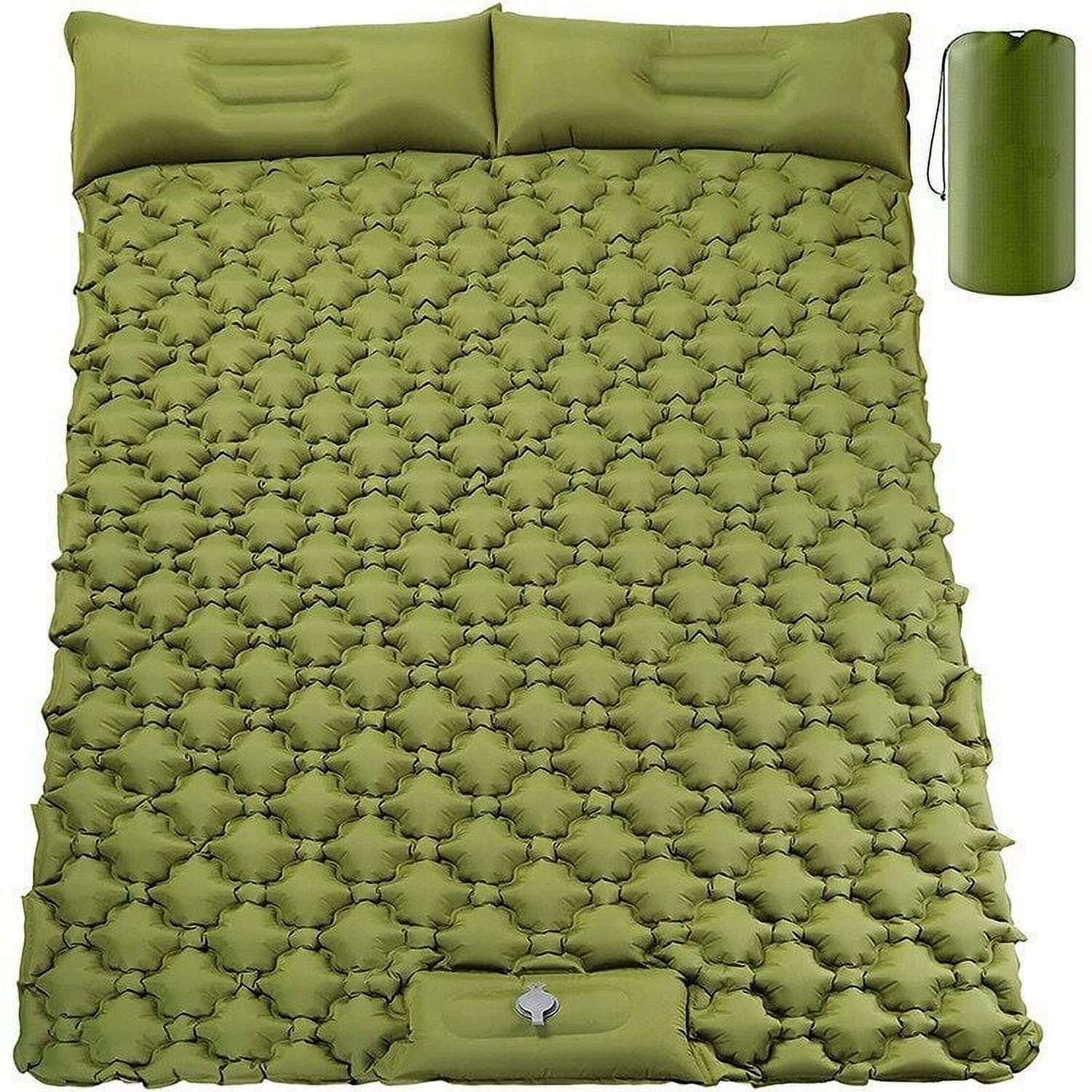 Double Camping Sleeping Pad, Inflatable Camping Pad Foot Press ...