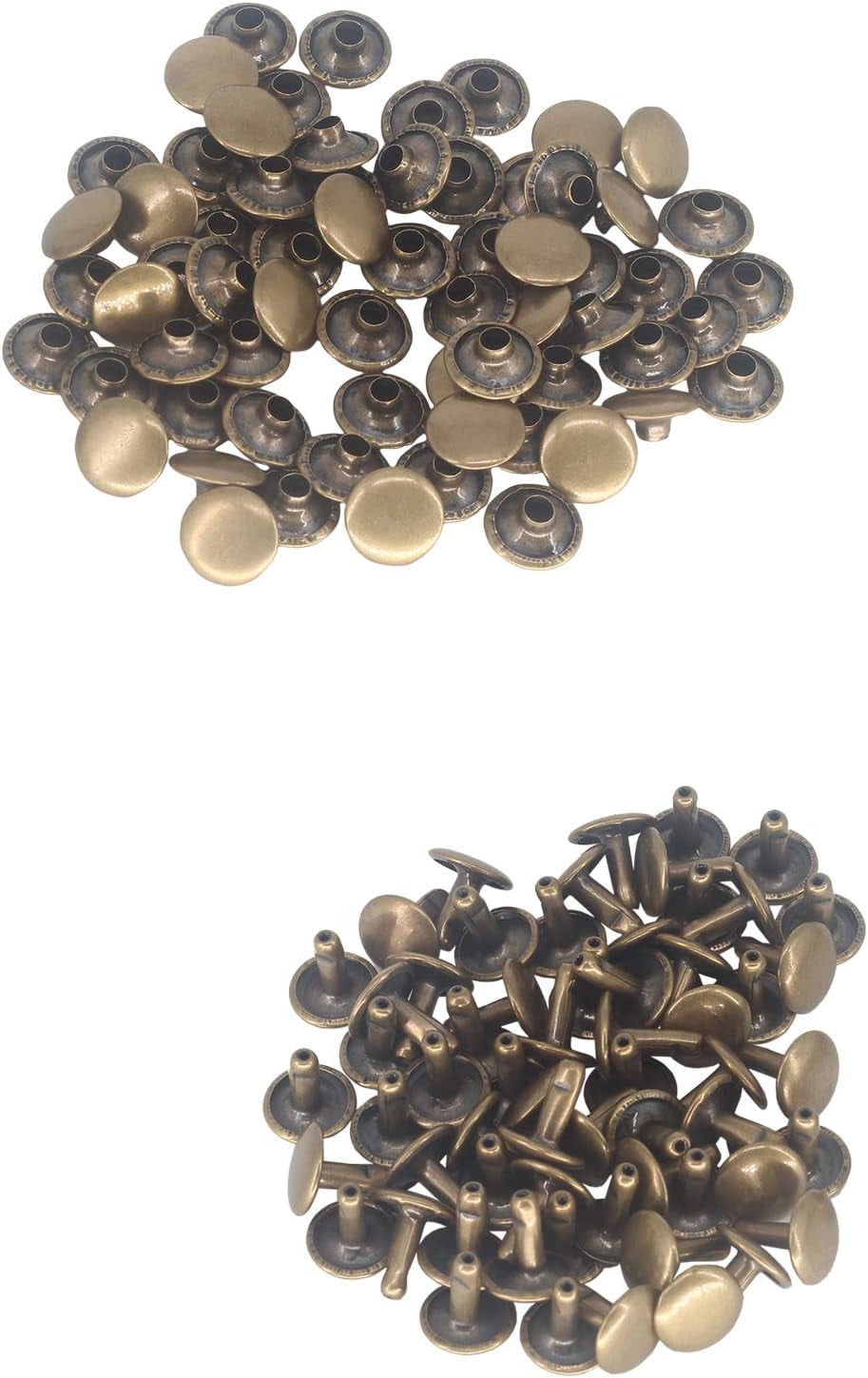 Double Cap Leather Rivets 9mm Snap Fastener Tubular Metal Press Stud ...