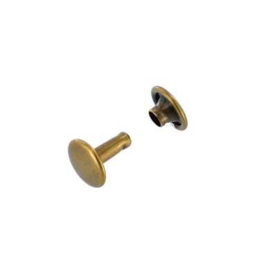 Double Cap Rivet, Black Matte, Solid Brass-LL (100 sets per bag ...