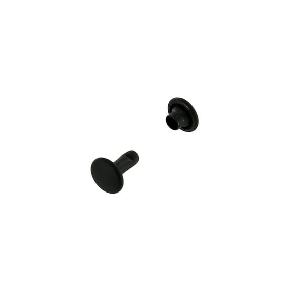 Double Cap Rivet, Black Matte, Solid Brass-LL (100 sets per bag ...