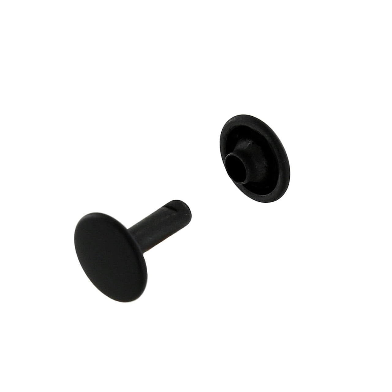 Double Cap Rivet, Black Matte, Solid Brass-LL (100 sets per bag ...