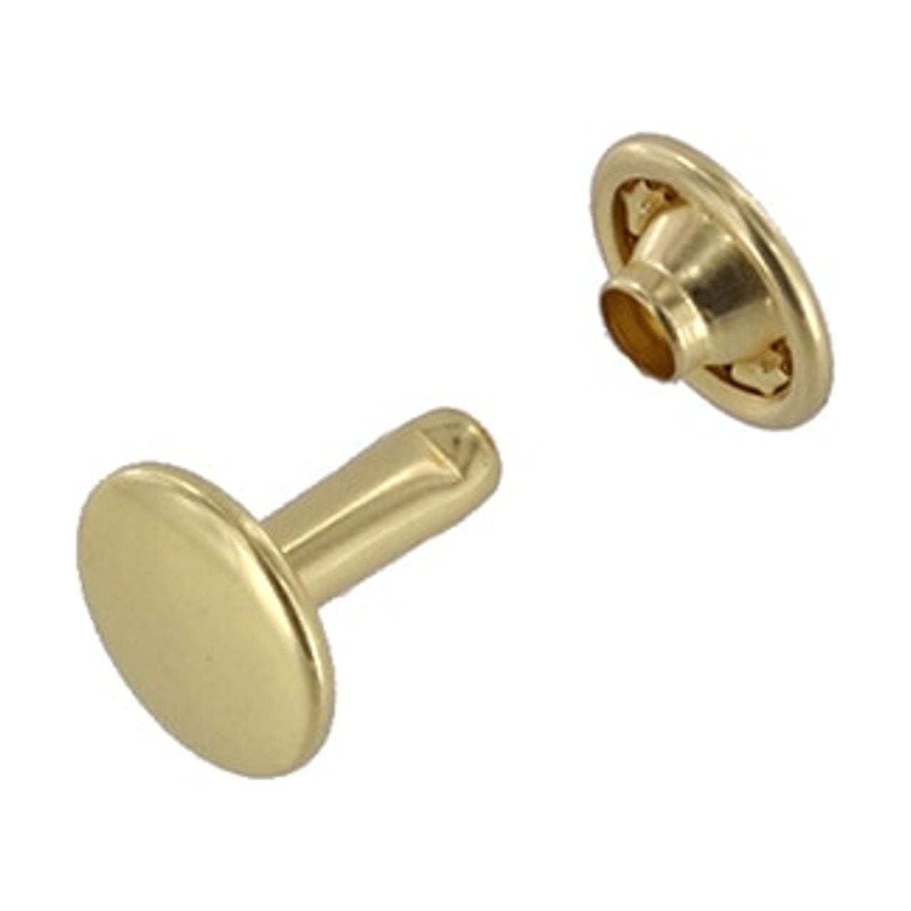 Double Cap Rivet, Natural Brass, Solid Brass-LL (100 sets per bag ...