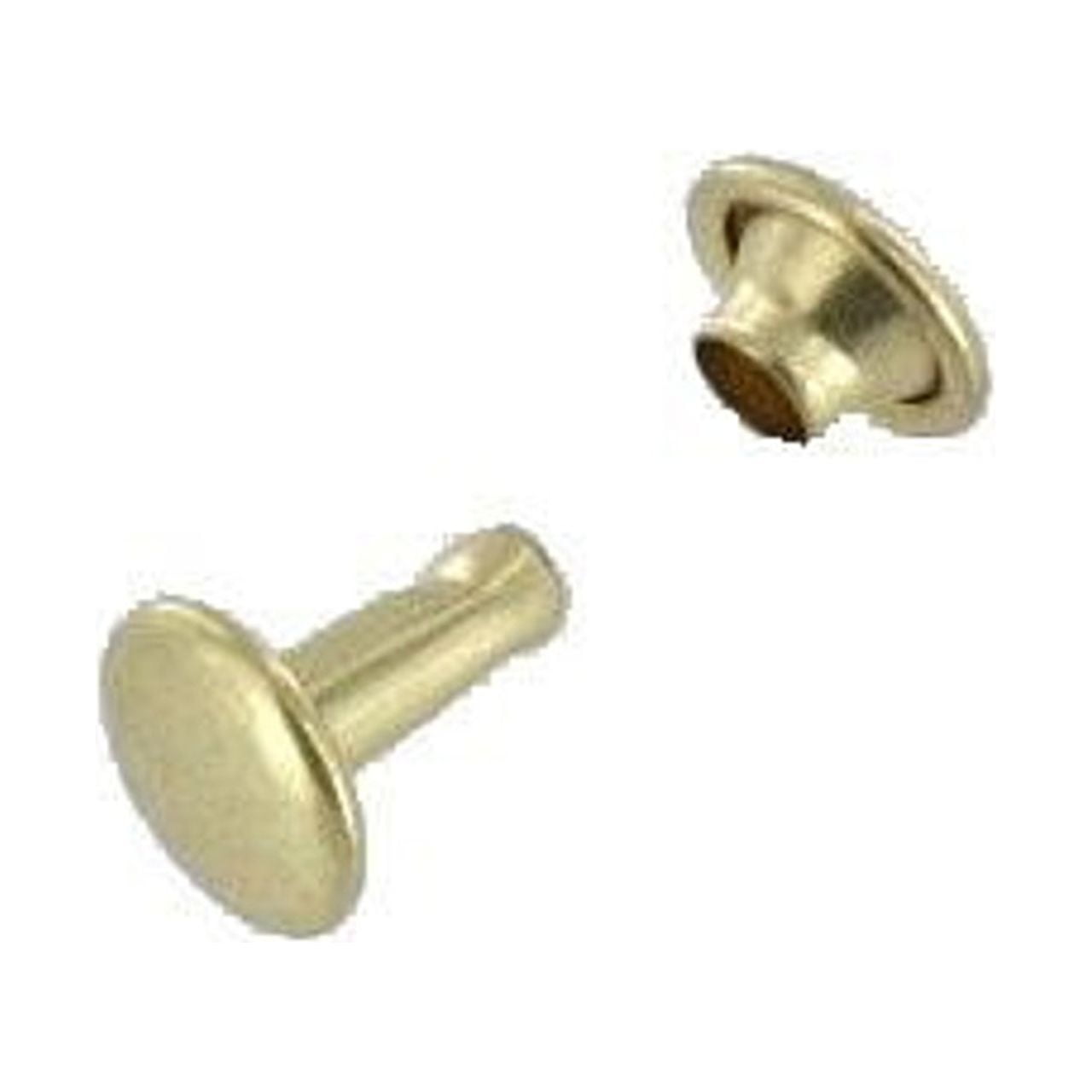 Double Cap Rivet, Natural Brass, Solid Brass-LL (100 sets per bag ...