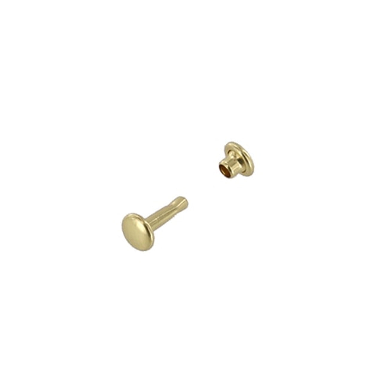Double Cap Rivet, Natural Brass, Solid Brass-LL (100 sets per bag ...