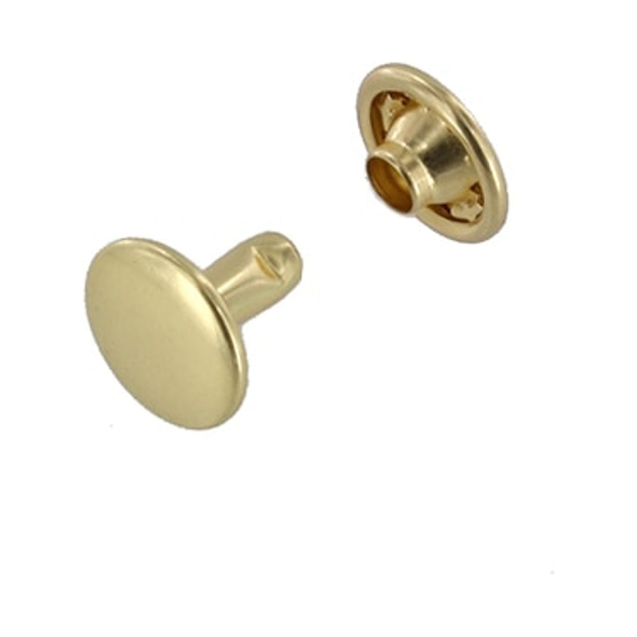 Double Cap Rivet, Natural Brass, Solid Brass-LL (100 sets per bag ...