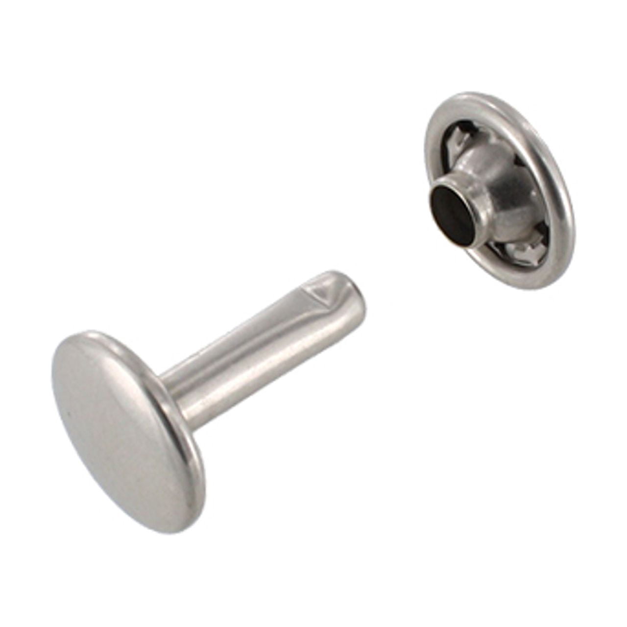 Double Cap Rivet, Nickel Matte, Solid Brass-LL (100 sets per bag ...