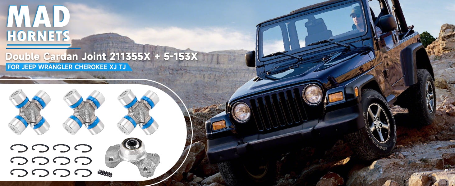 Double Cardan Joint 211355X + 5-153X For Jeep Wrangler Cherokee XJ TJ ...