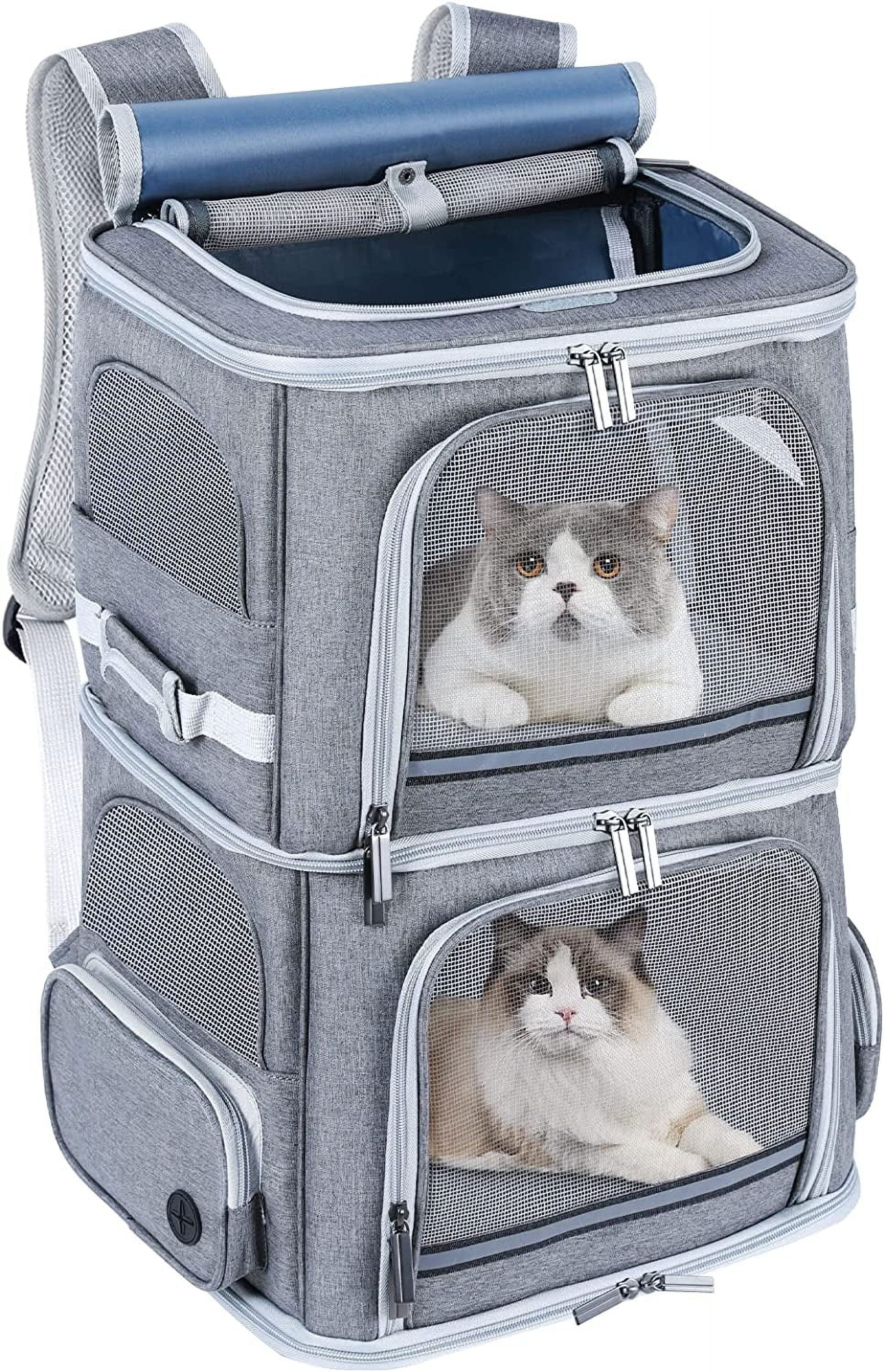 Double Cat Carrier for 2 Cats,Dog Backpack Carrier for Medium Dogs ...