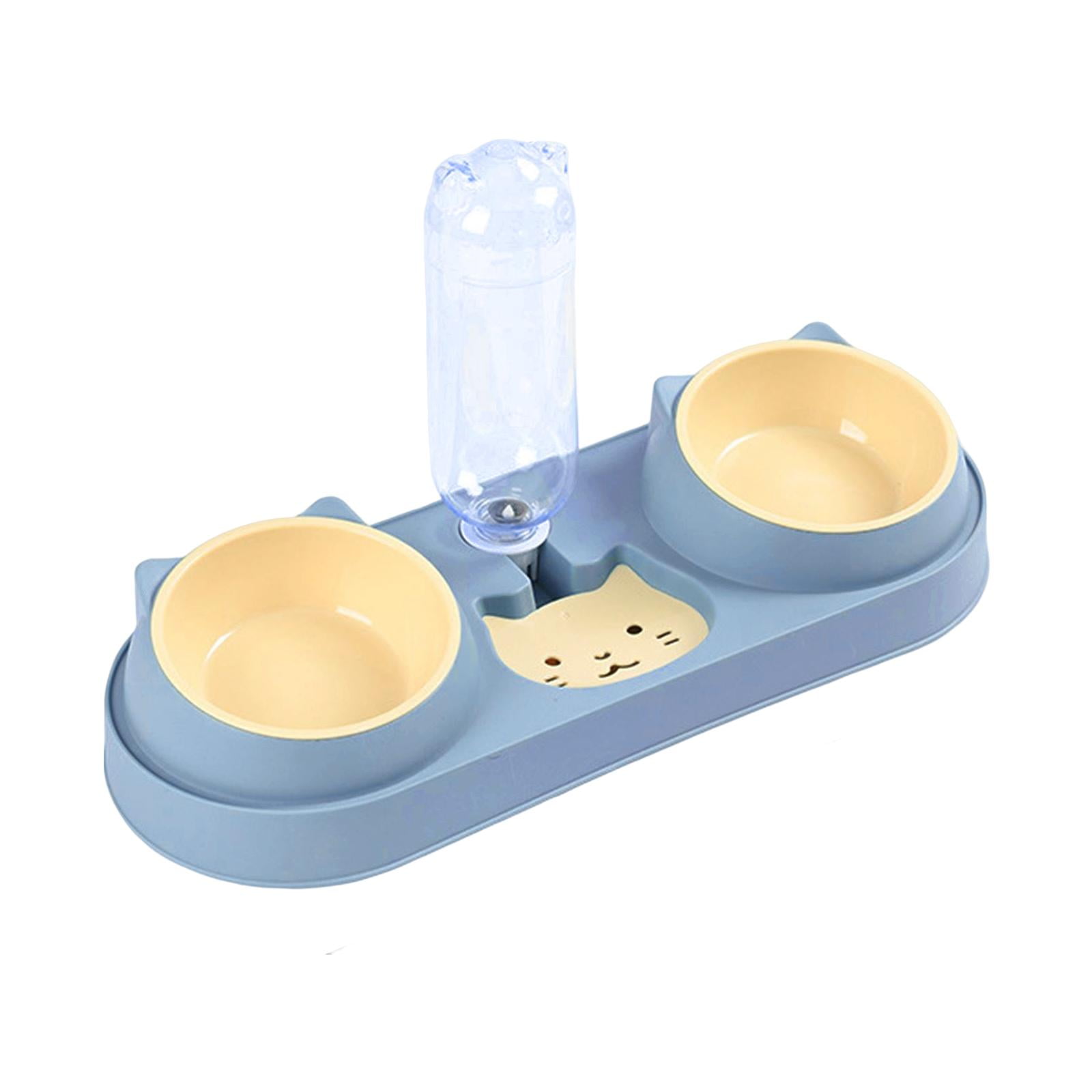 Double Cat Dog Bowls 2 in1 Pets Water and Food Bowl Set Automatic ...