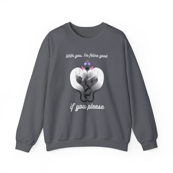 Double Cat Heart Sweatshirt, Heart Sweatshirt, Cat Sweatshirt ...