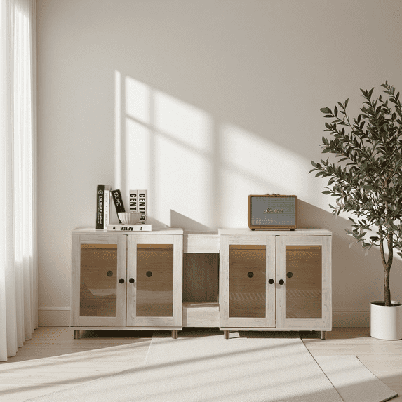 Forest Gravity, Double Cat Litter Box Enclosure, Model RRK150, White ...