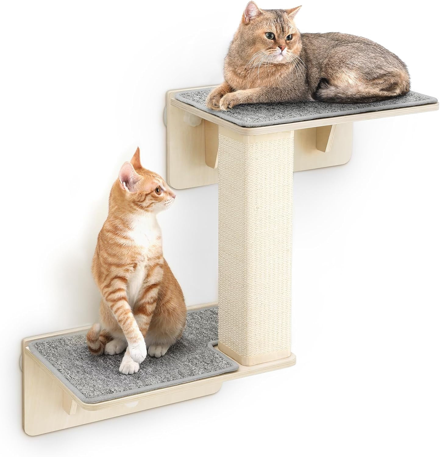 Double Cat Shelves with Scratching Post for Wall and Window with Solid ...