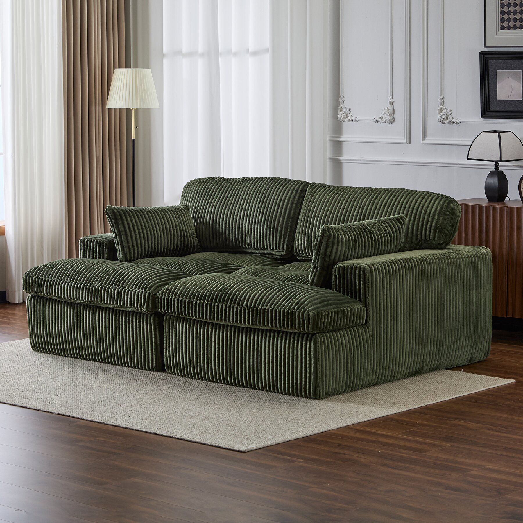 Double Chaise Lounge Chair Indoor, Oversized Upholstered Sleeper Cloud ...