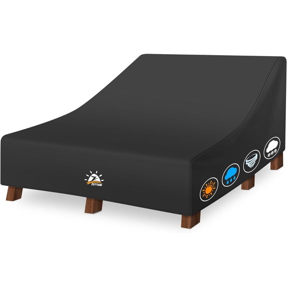 Double Chaise Lounge Cover - Outdoor Lounge Chair Cover Waterproof ...