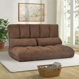 Double Chaise Lounge Sofa Floor Couch and Sofa with Two Pillows, 5 ...