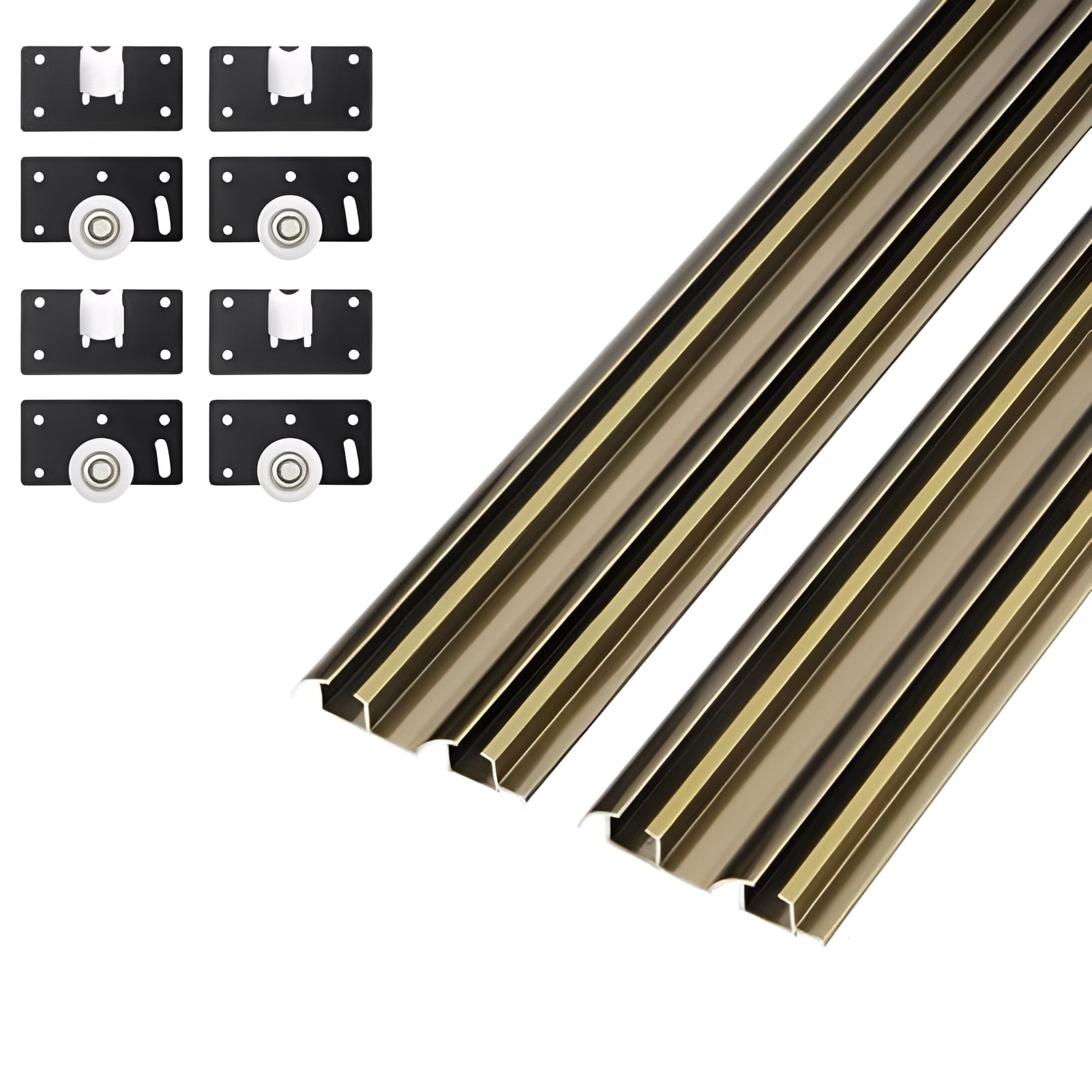 Double Channel Aluminum Alloy Cabinet Guide, Upper and Lower Rails with ...