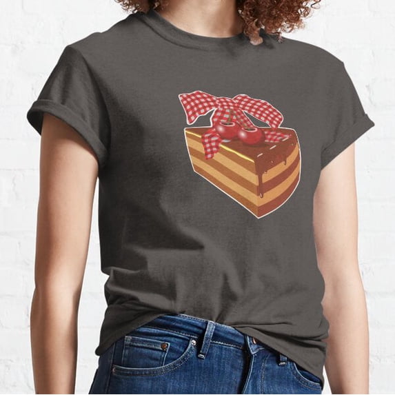 Double Cherry And Cake With Coquette Ribbon Classic T-shirt - Walmart.com