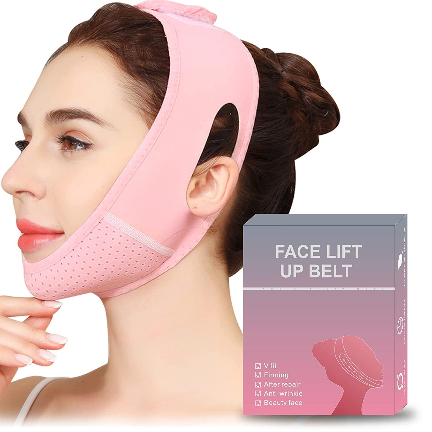 Wattne Double Chin Reducer V-Line Facial Slimming & Firming Strap, Lifter Lift Wrap Tightener ...