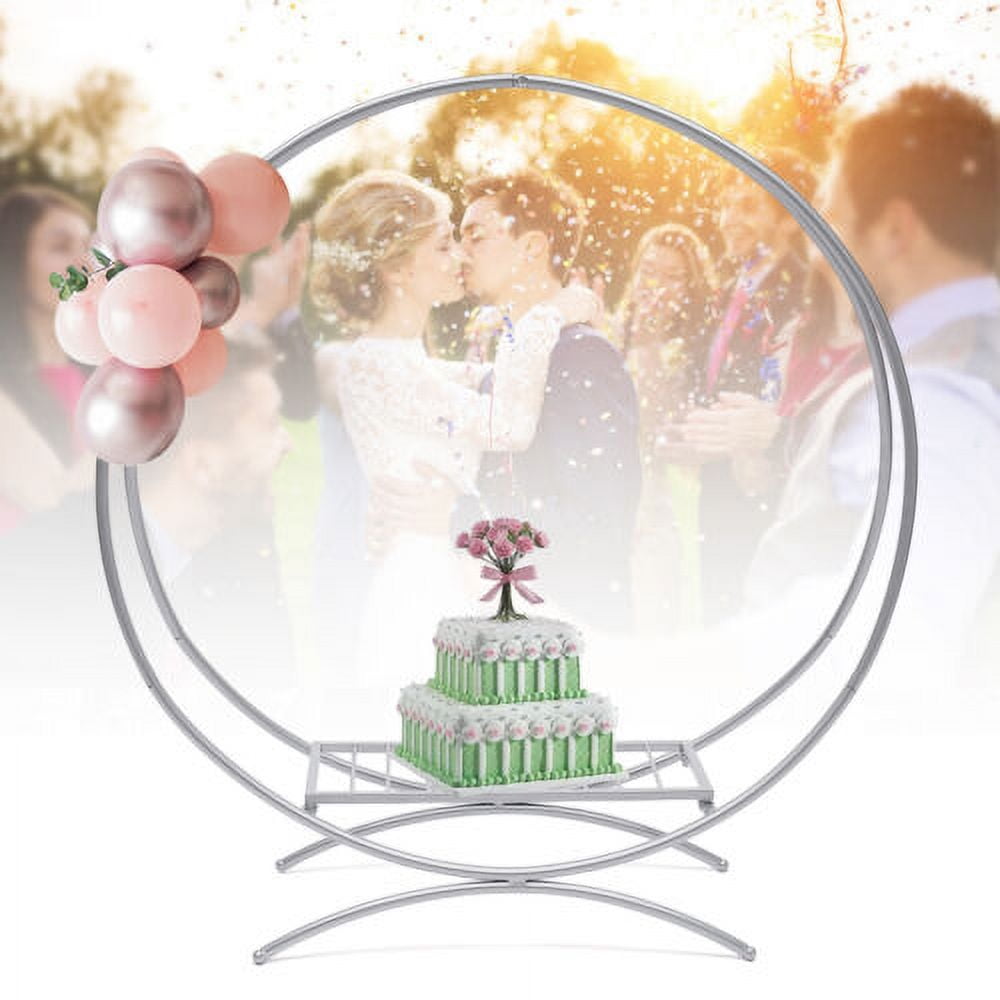 Double Circle Arch Rack Cake Balloons Flowers Display Stand Decor 80cm ...