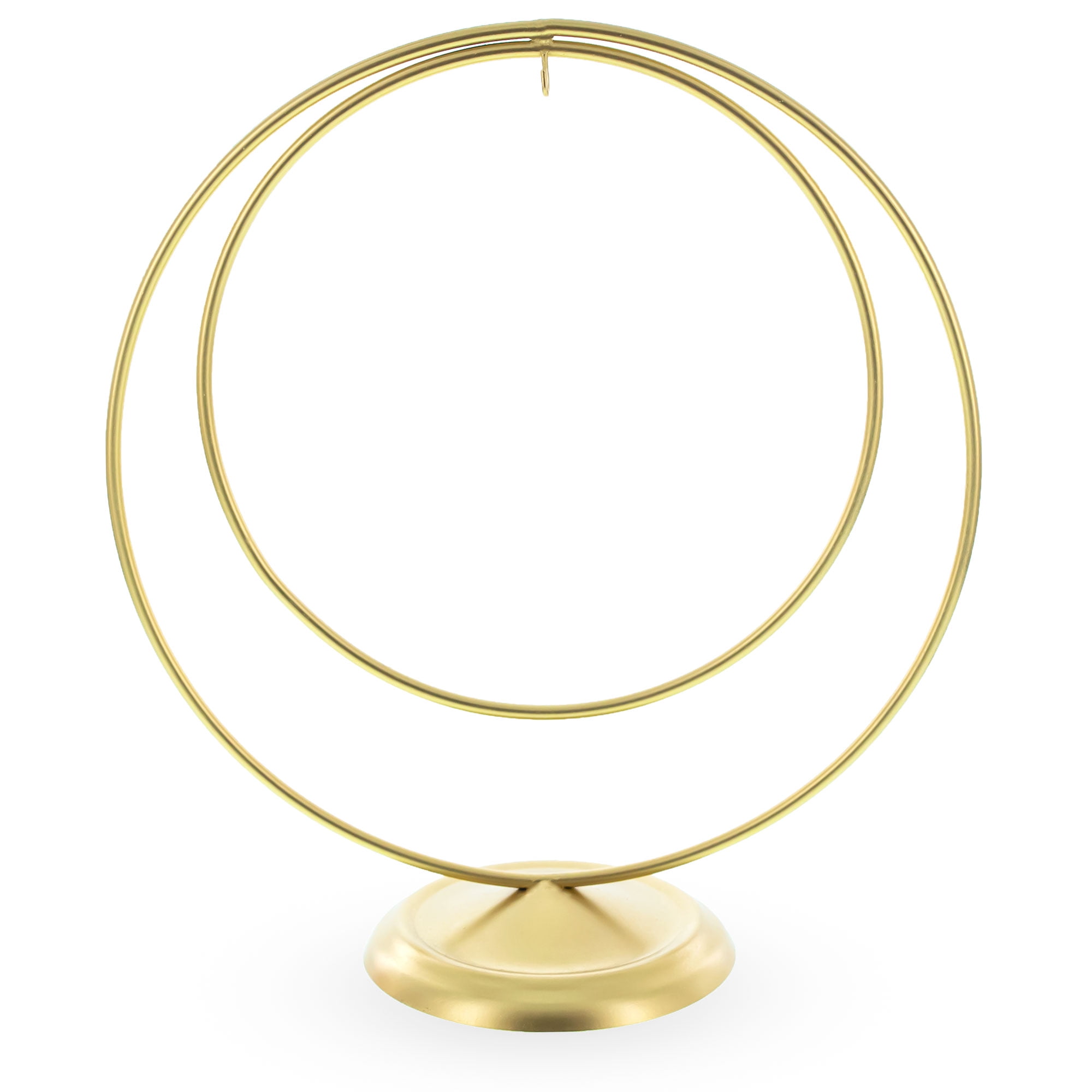 Contemporary Double Circle Gold Metal Ornament Display Stand 8.2 Inches ...