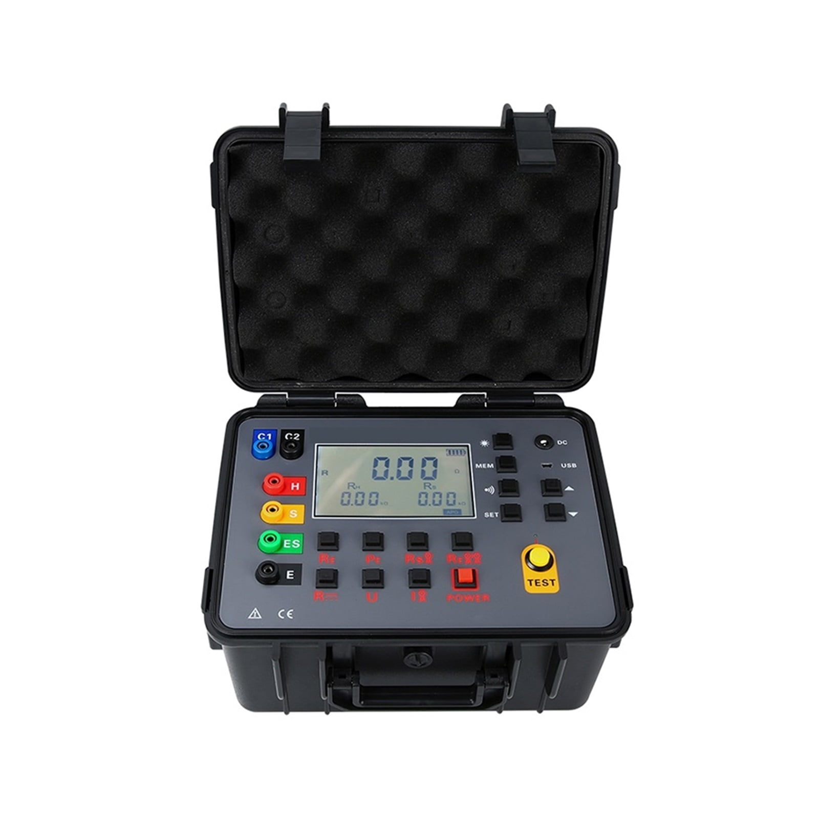 Double Clamp Ground Resistance Meter 0-30 K Megometer Esr Tester Ohm ...