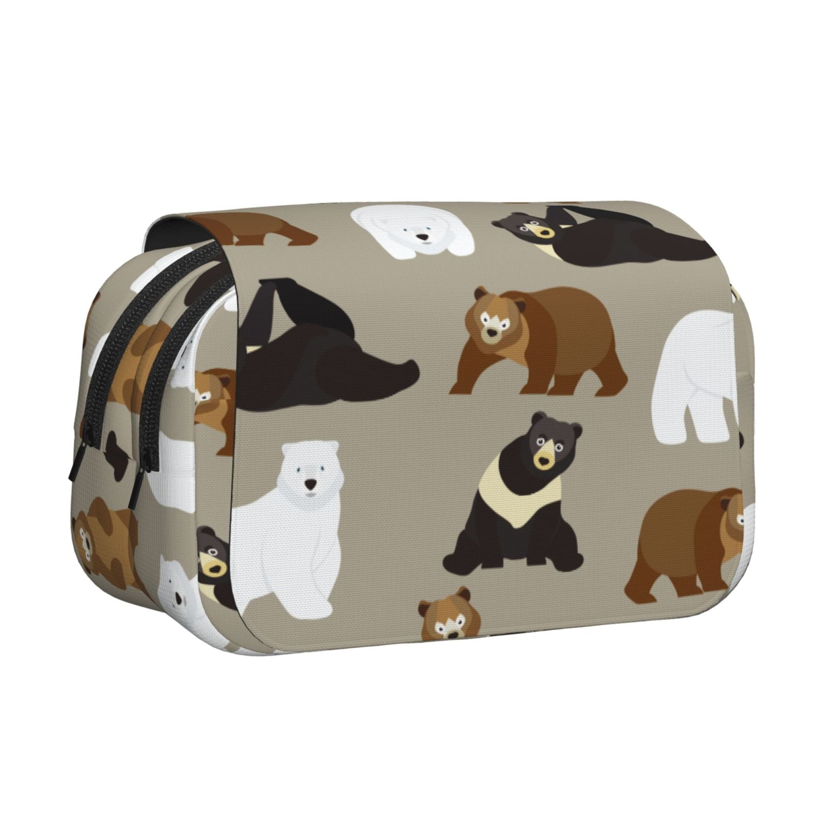 Double Clamshell Pencil Pen Case Women Men Large Capacity Pencil Pouch ...