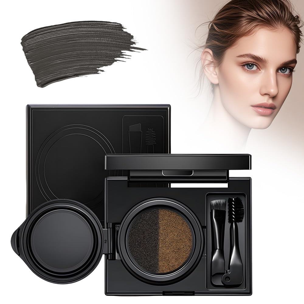 Double Color Mist Air Cushion Eyebrow Cream, 2025 New Eyebrow Eyeliner ...