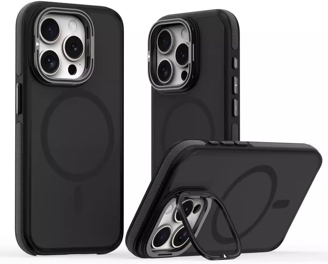 Double Color Skin Touch Feel Camera Bracket Magnetic Phone Case for ...
