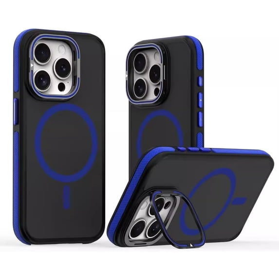Double Color Skin Touch Feel Camera Bracket Magnetic Phone Case for ...
