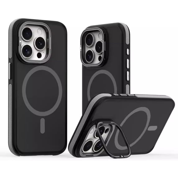 Double Color Skin Touch Feel Camera Bracket Magnetic Phone Case for ...