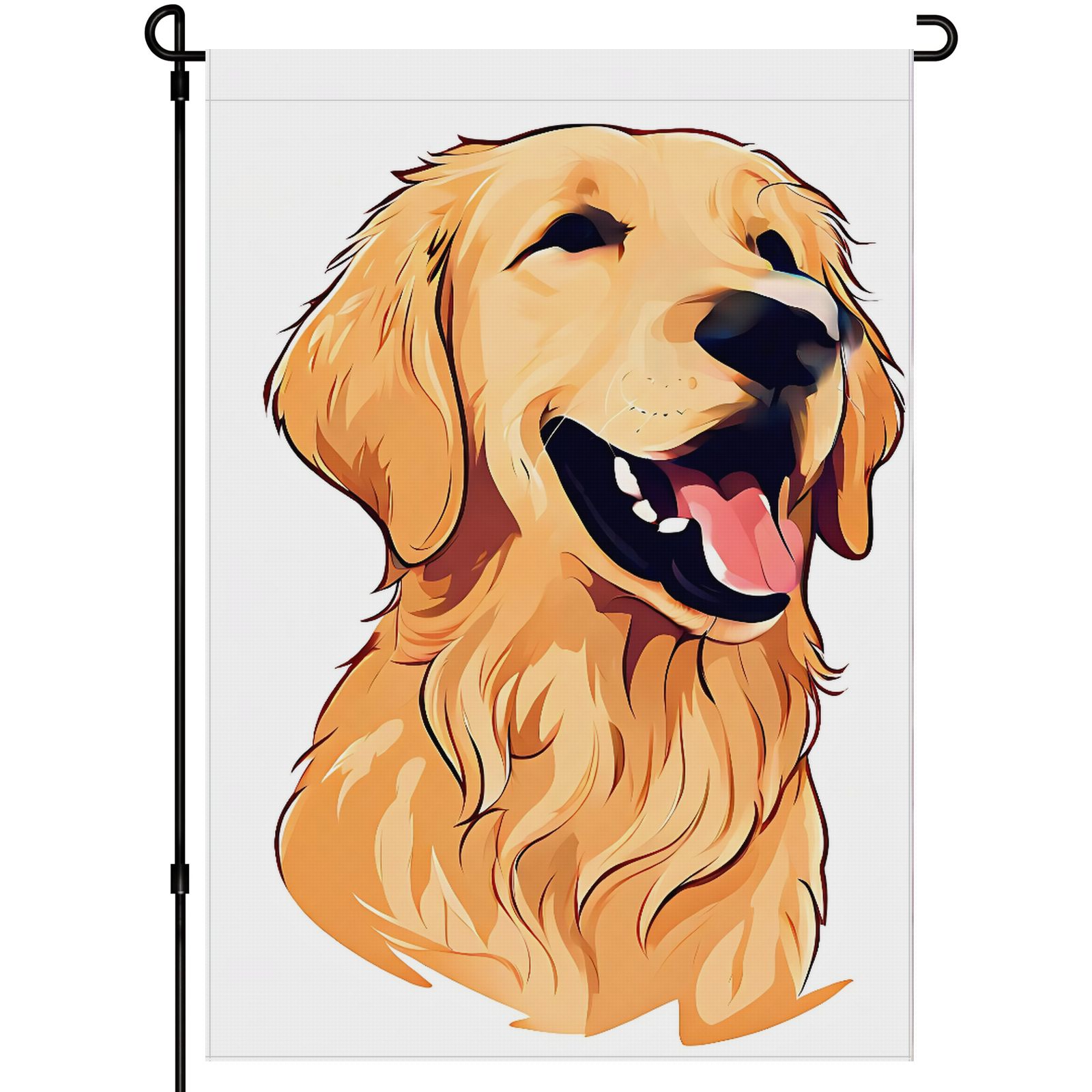 Double Colored Cute Retriever Porch Flags - for House Garden Front Door ...