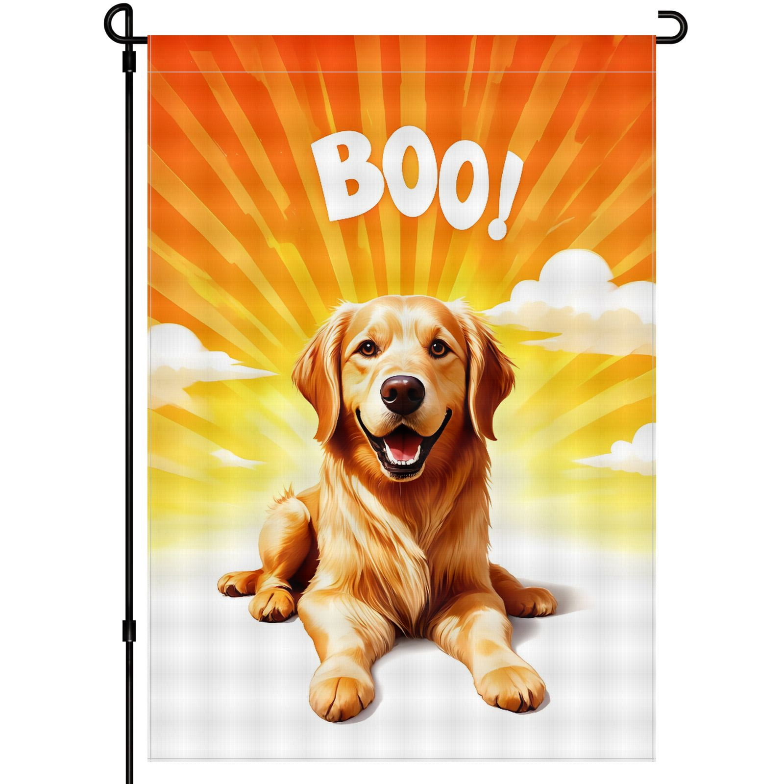 Double-Colored Retriever Dog Simple Doodle Yard Flag for Yard Lawn ...