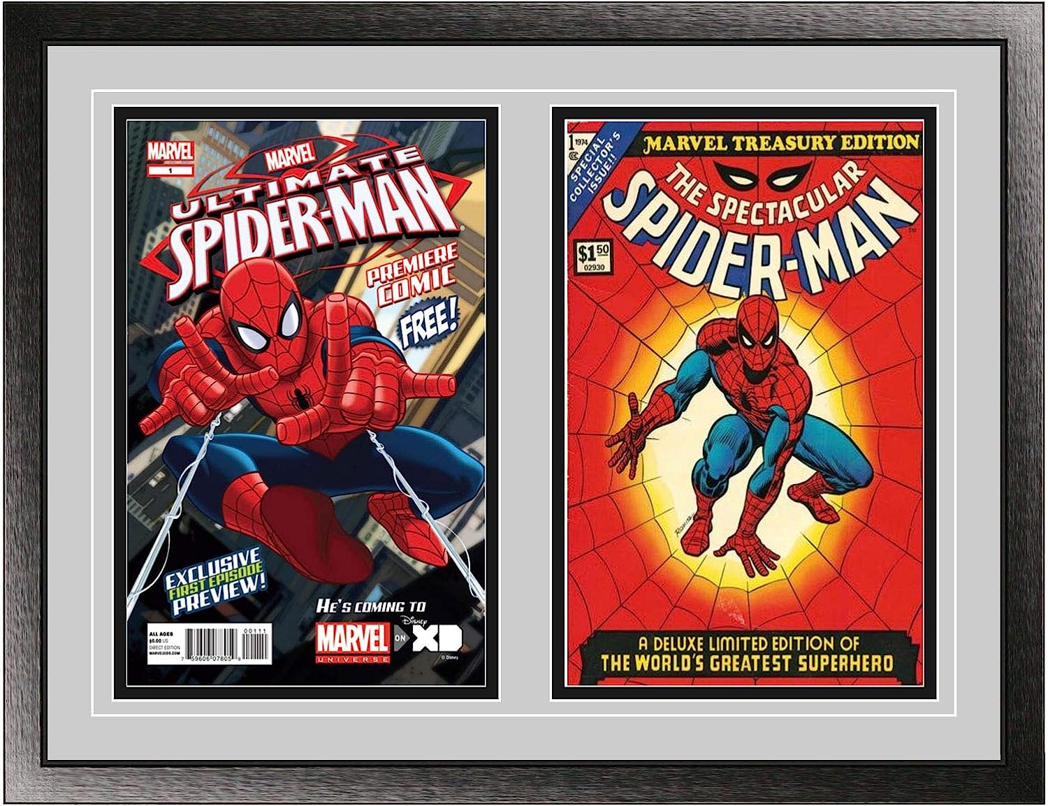 Double Comic Book Frame with Double Matting and Black Moulding | UV ...