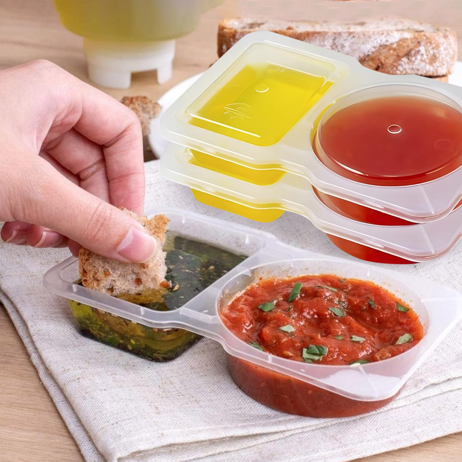 Double Compartment Condiment Container,Condiment Containers,Small ...