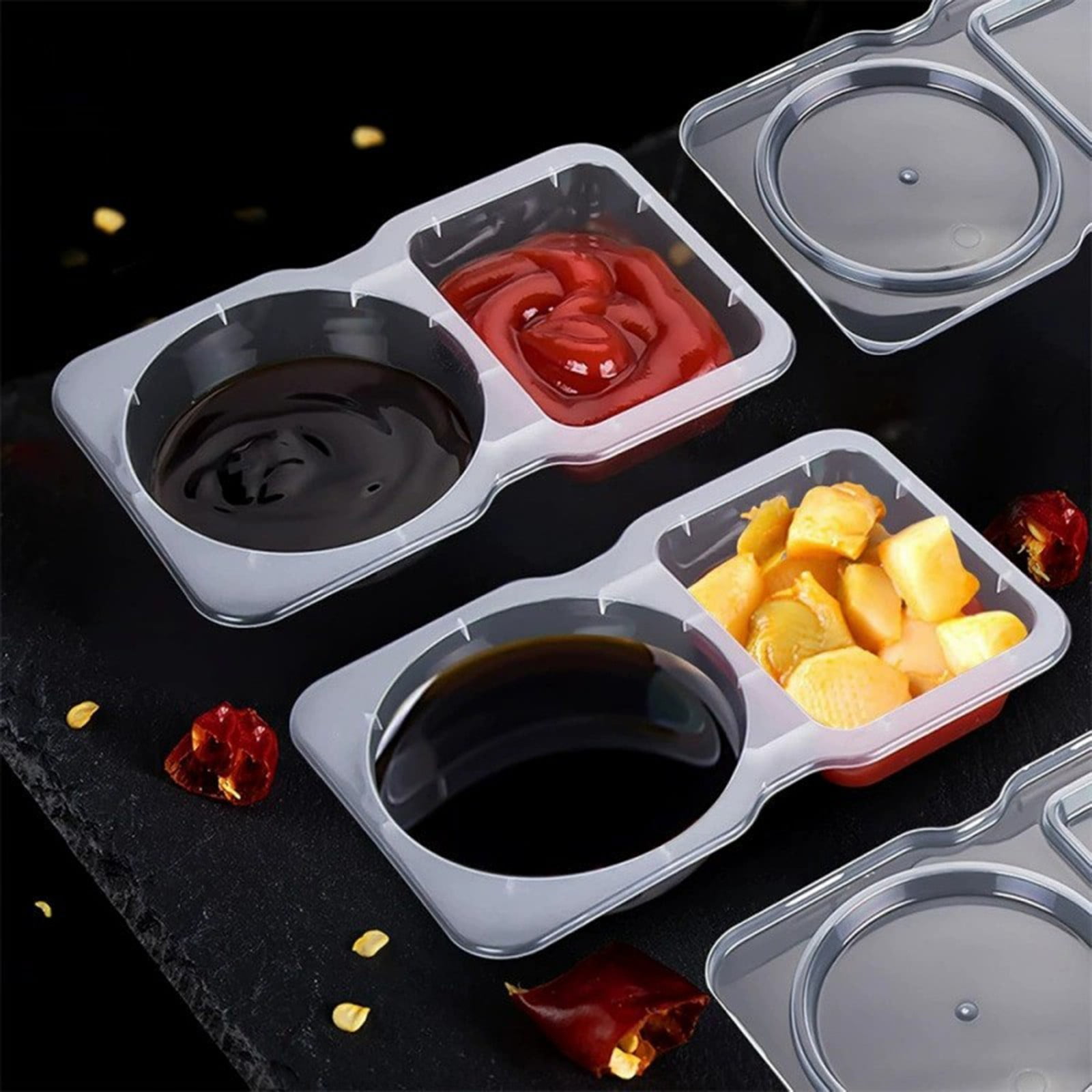 Double Compartment Condiment Container,Double Compartment Condiment ...